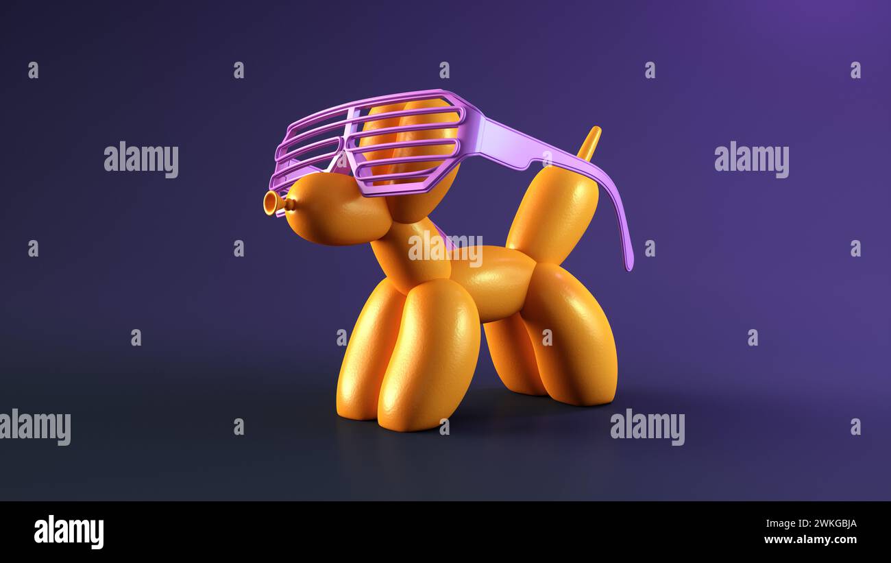 Trendy purple shutter shade sunglasses on an Orange Dog Balloon on a ...