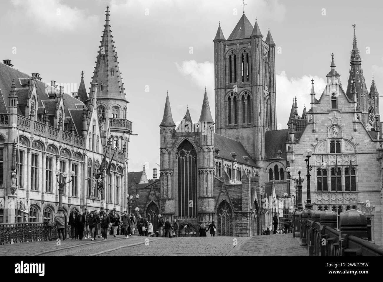 Gent, Belgium - January 31 2024: Beautiful medieval Gent (Ghent) town ...