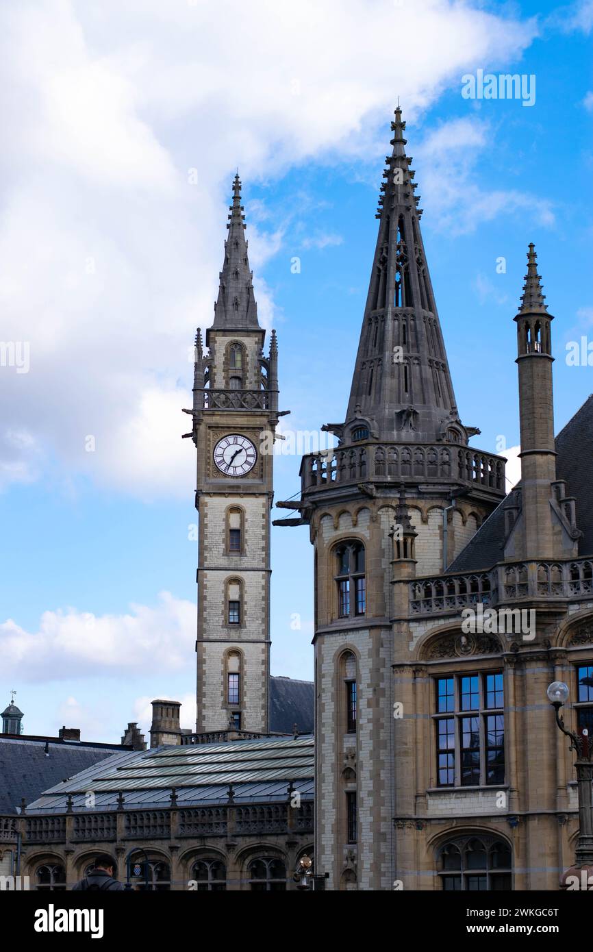 Gent, Belgium - January 31 2024: The old post office of Ghent and its ...