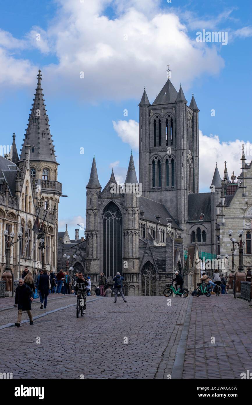 Gent, Belgium - January 31 2024: Beautiful medieval Gent (Ghent) town ...