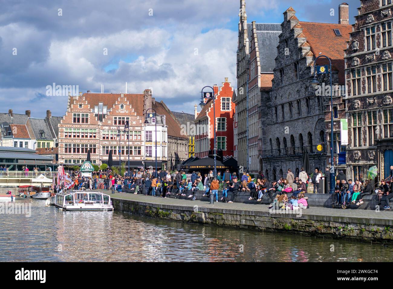 Gent, Belgium - January 31 2024: Beautiful medieval Gent (Ghent) town ...