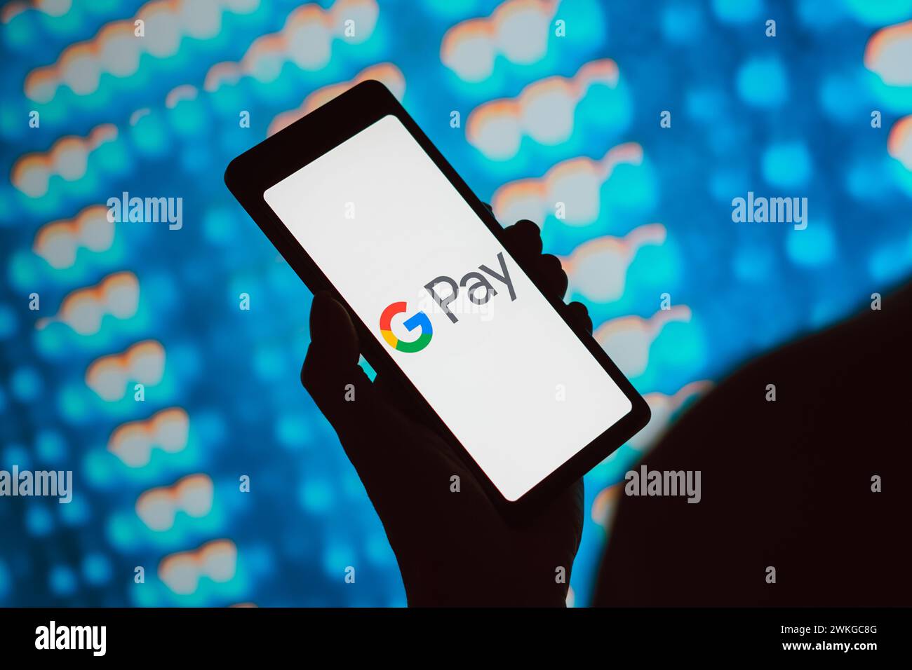 In this photo illustration, the Google Pay logo is displayed on a ...