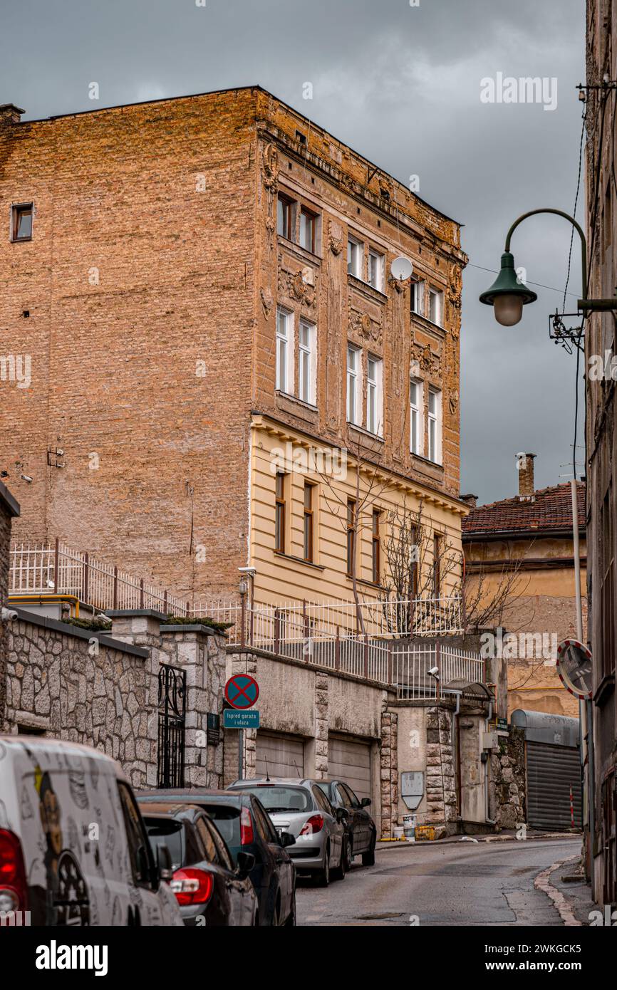 Sarajevo Bosnia And Herzegovina 11 Feb 2024 Typical Bosnian Architecture And Cityscape View
