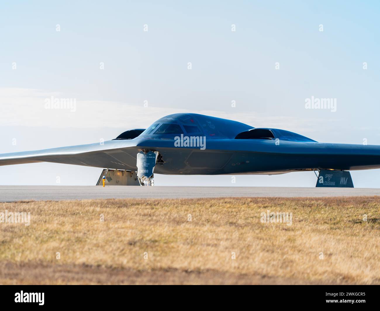 A U.S. Air Force B-2 Spirit stealth bomber assigned to the 509th Bomb ...