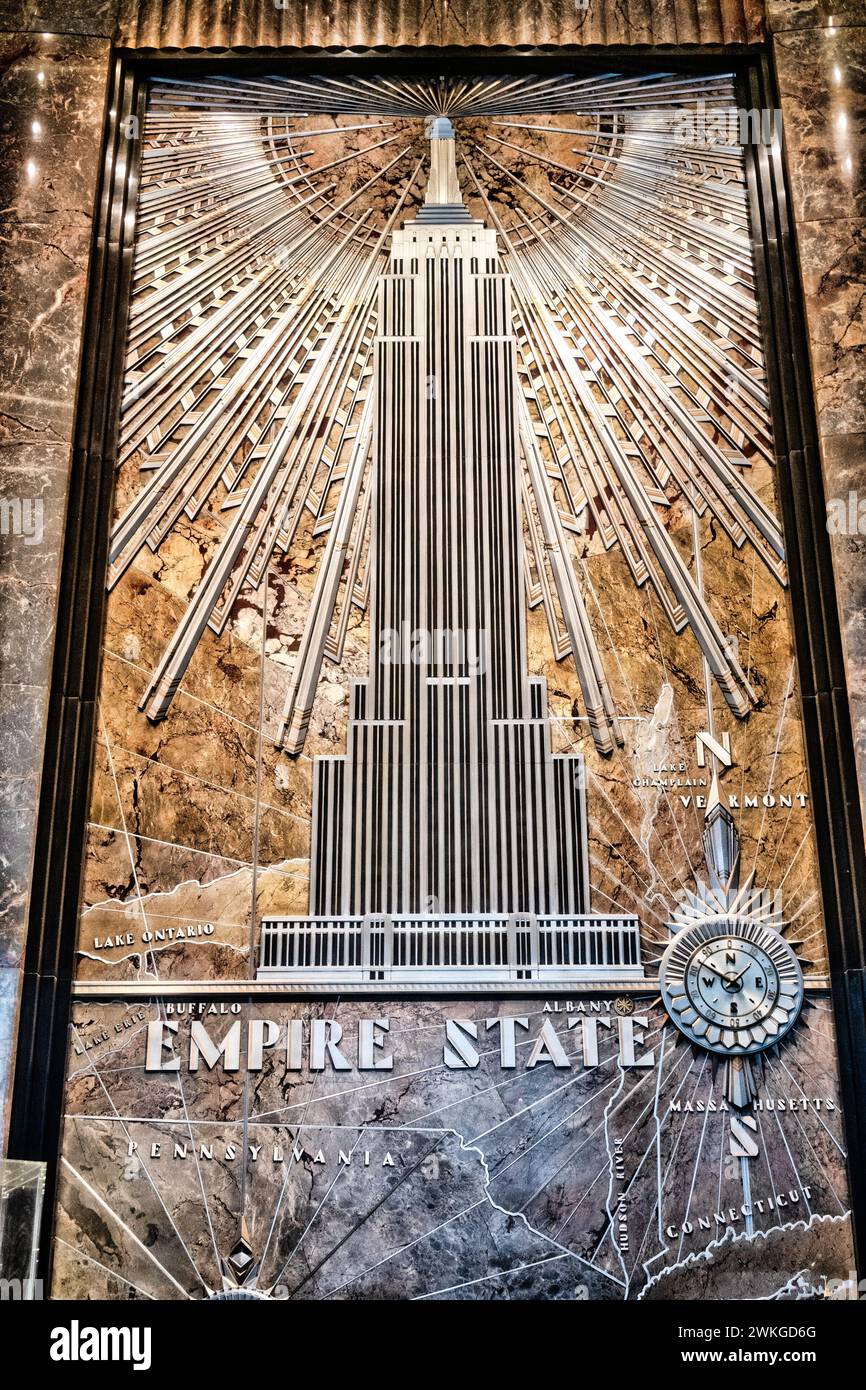 Aluminum Relief Mural, Lobby of Empire State Building, NYC, USA 2024 ...
