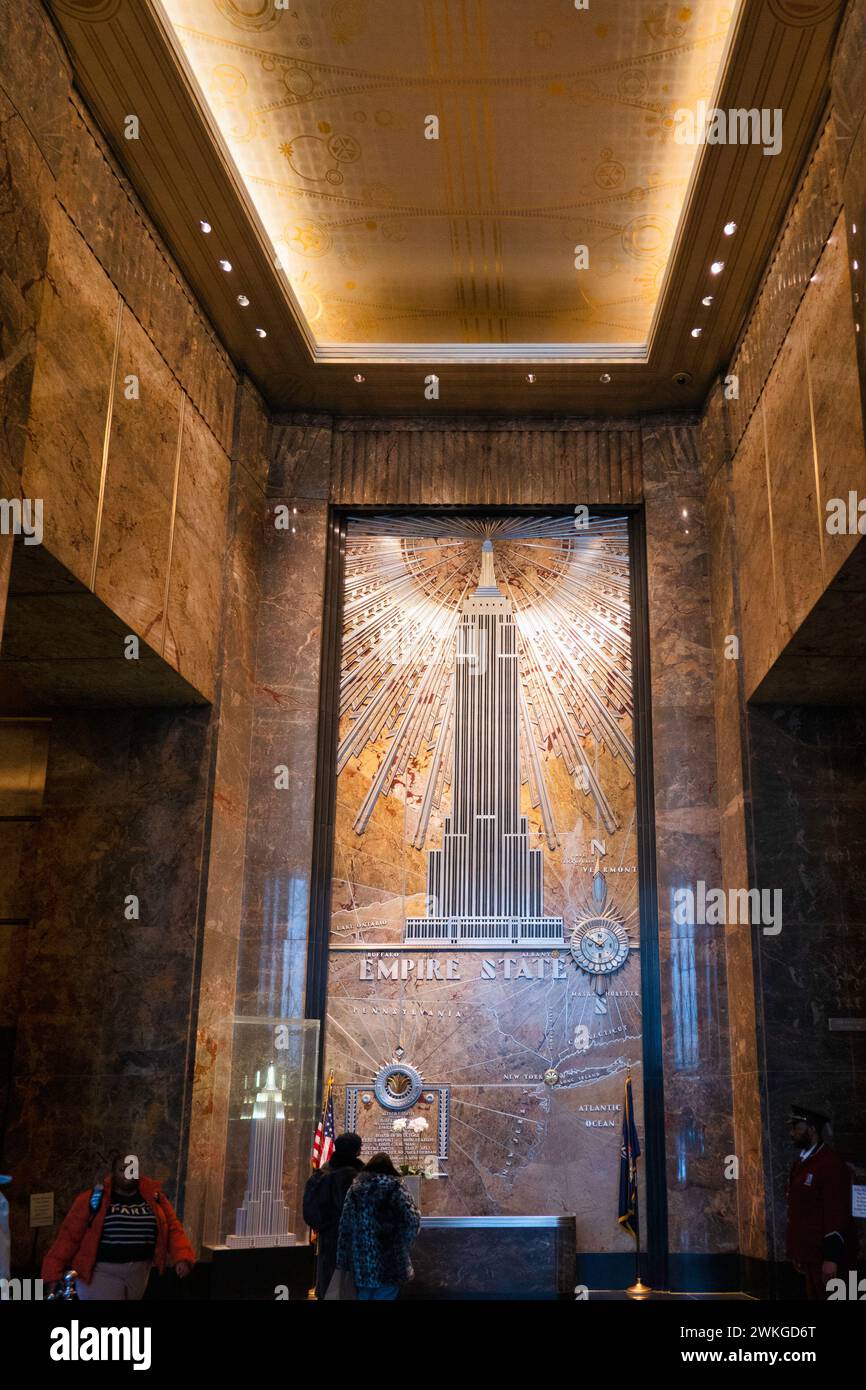 Aluminum Relief Mural, Lobby of Empire State Building, NYC, USA 2024 ...