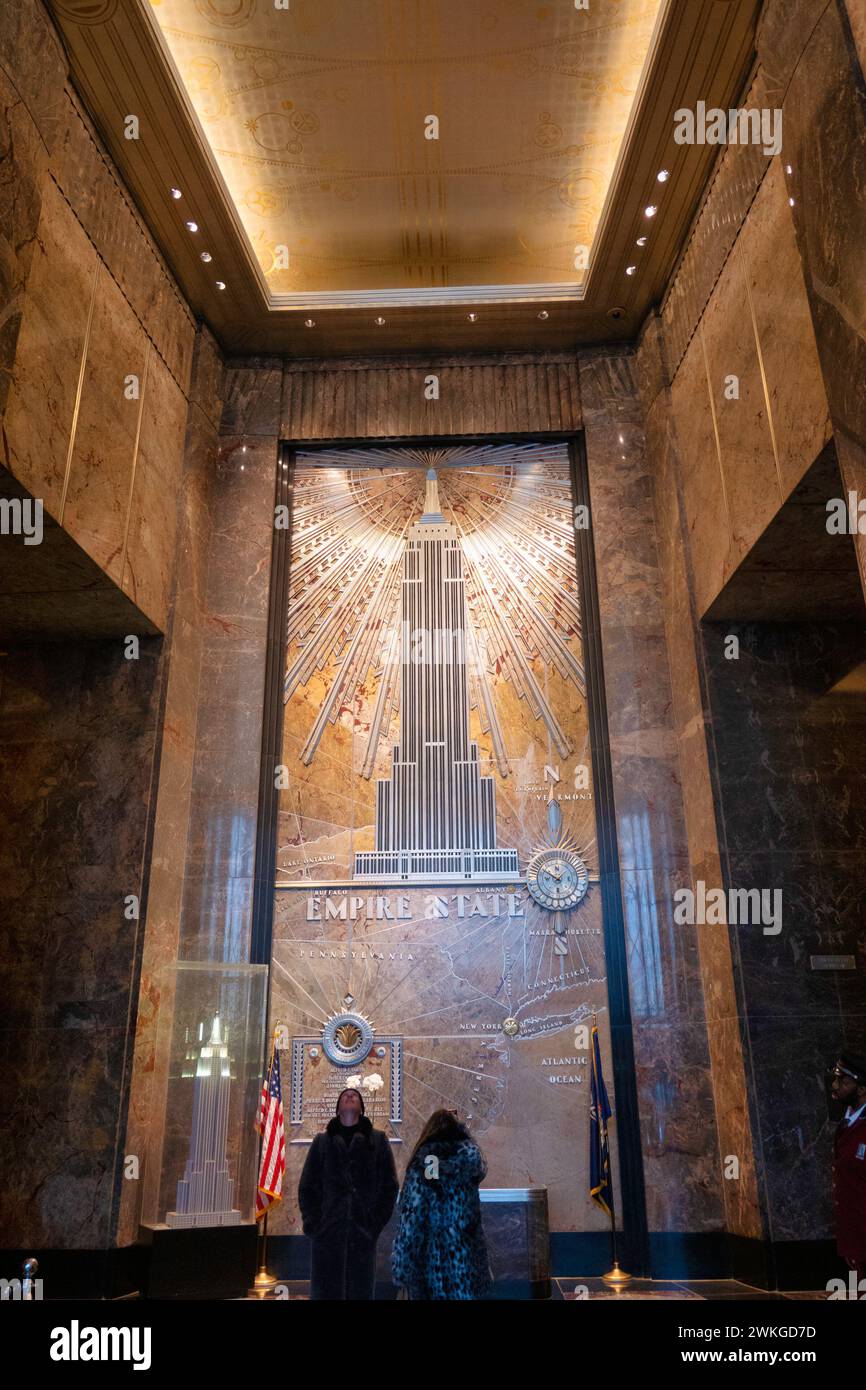 Aluminum Relief Mural, Lobby of Empire State Building, NYC, USA 2024 ...
