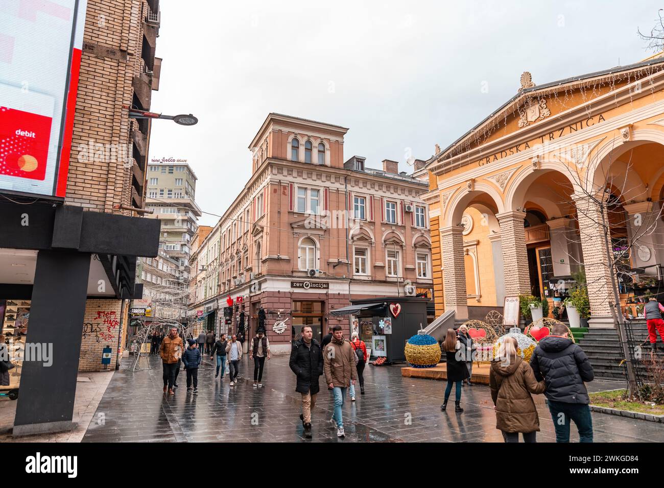 Sarajevo - Bosnia and Herzegovina - 11 FEB 2024: Markale is the covered ...