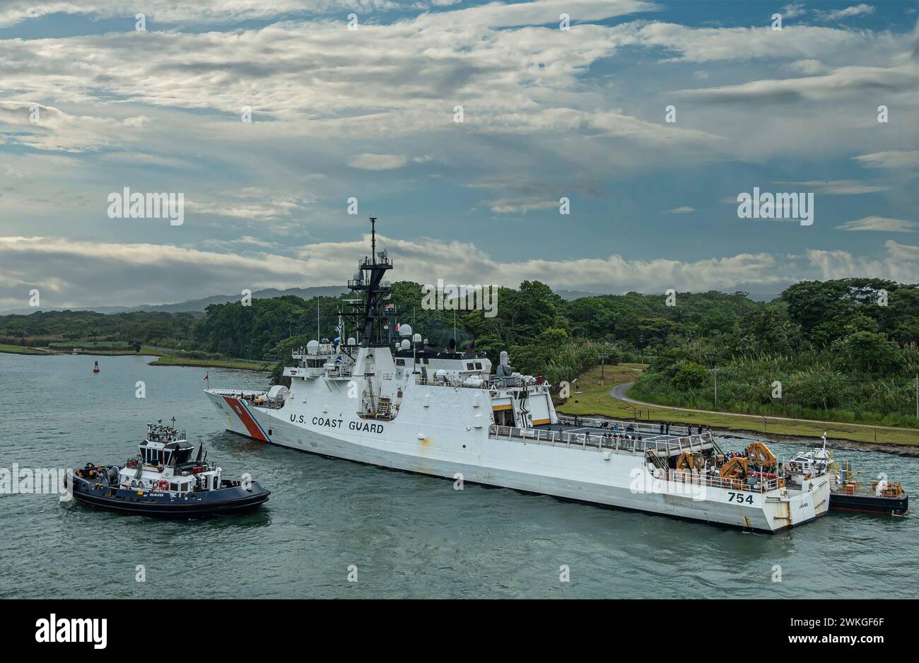 Panama Canal, Panama - July 24, 2023: White US Coast Guard James vessel ...