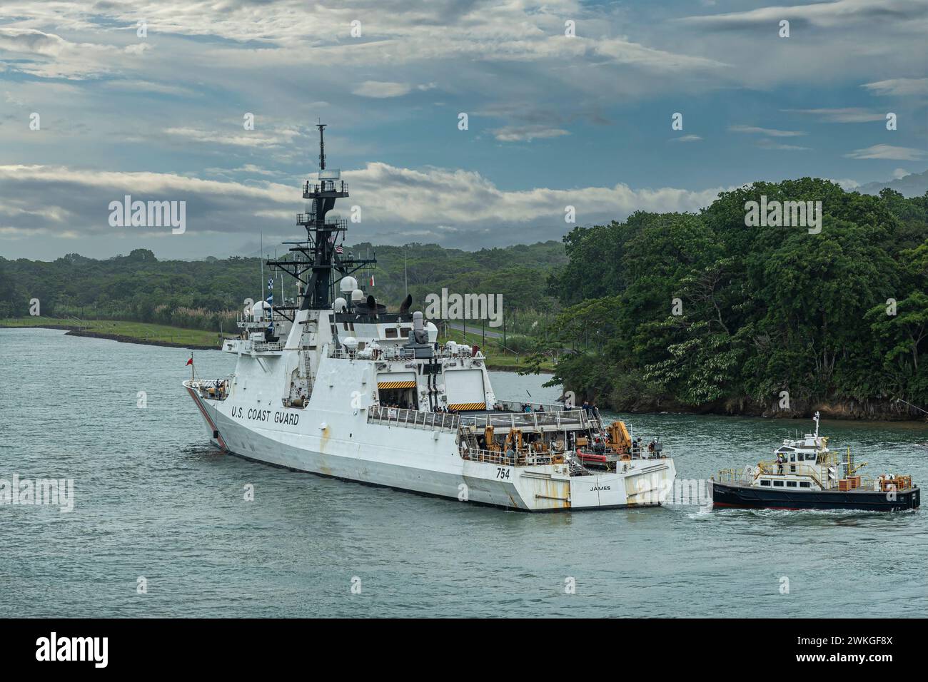 Panama Canal, Panama - July 24, 2023: White US Coast Guard James vessel ...