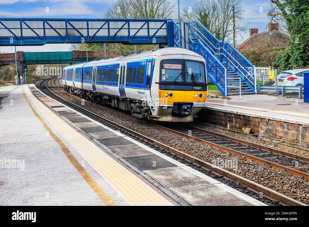 diesel powered commuter passenger local train at station west midlands ...