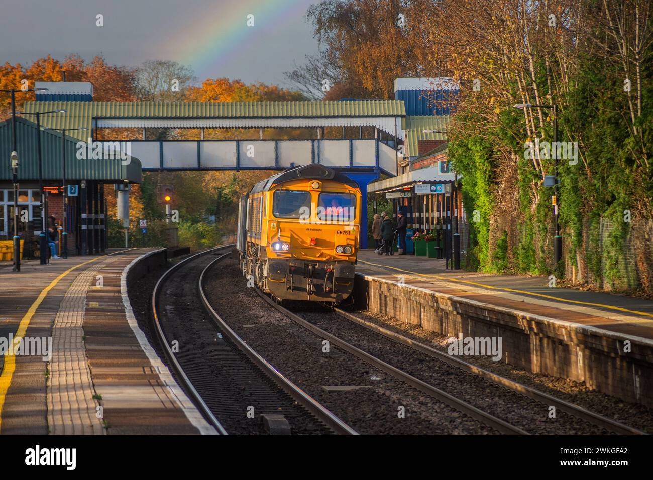 diesel powered commuter passenger local train at station west midlands ...