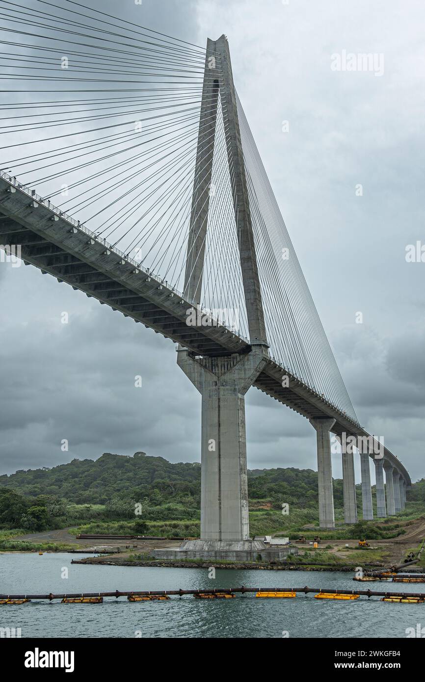 Panama Canal, Panama - July 24, 2023: West giant pylon of Atlantic ...