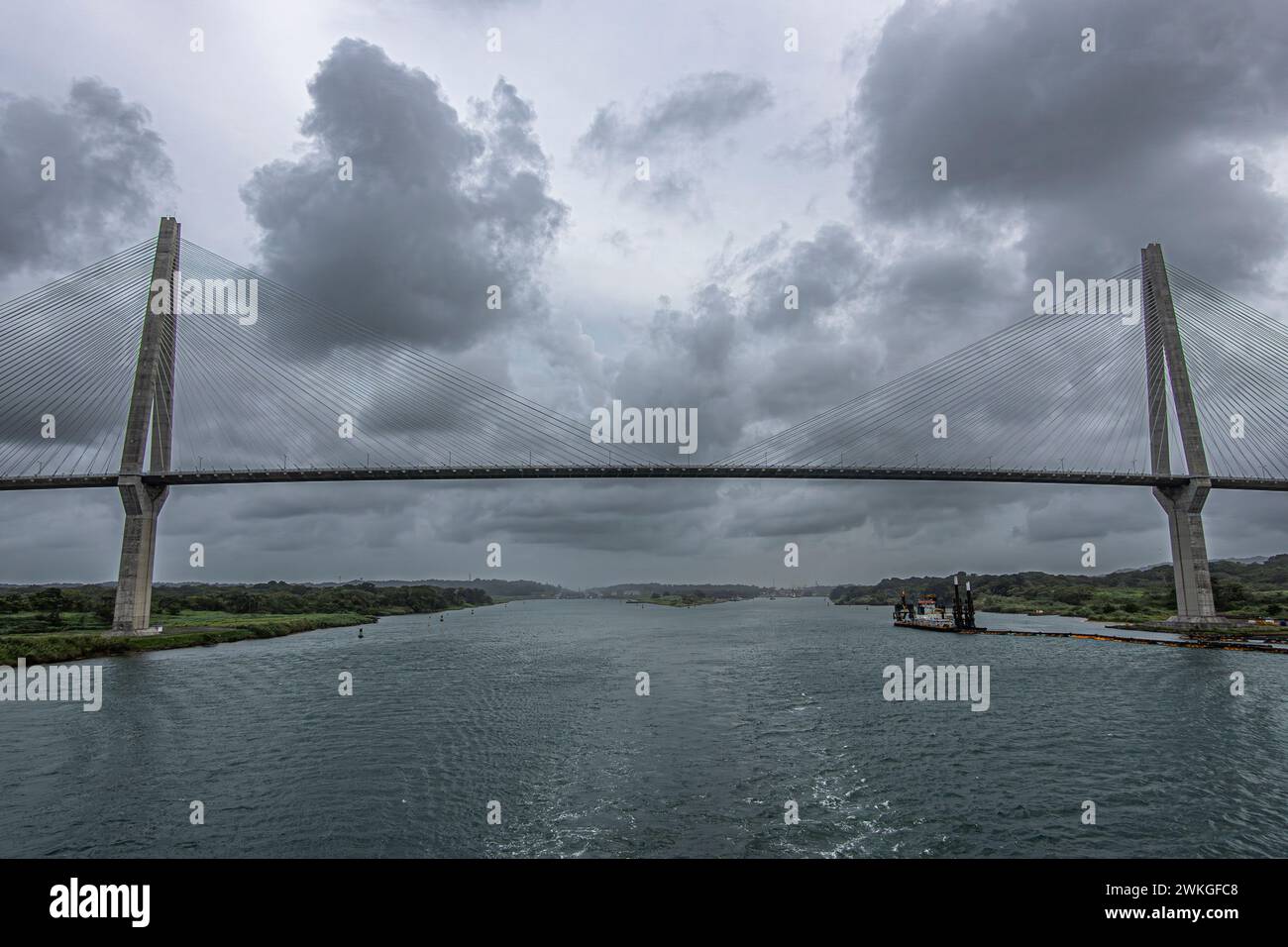 Panama Canal, Panama - July 24, 2023: Atlantic suspension bridge ...