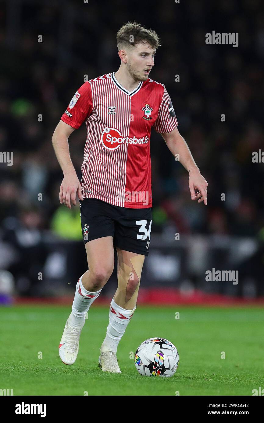 Southampton, UK. 20th Feb, 2024. Southampton midfielder David Brooks ...