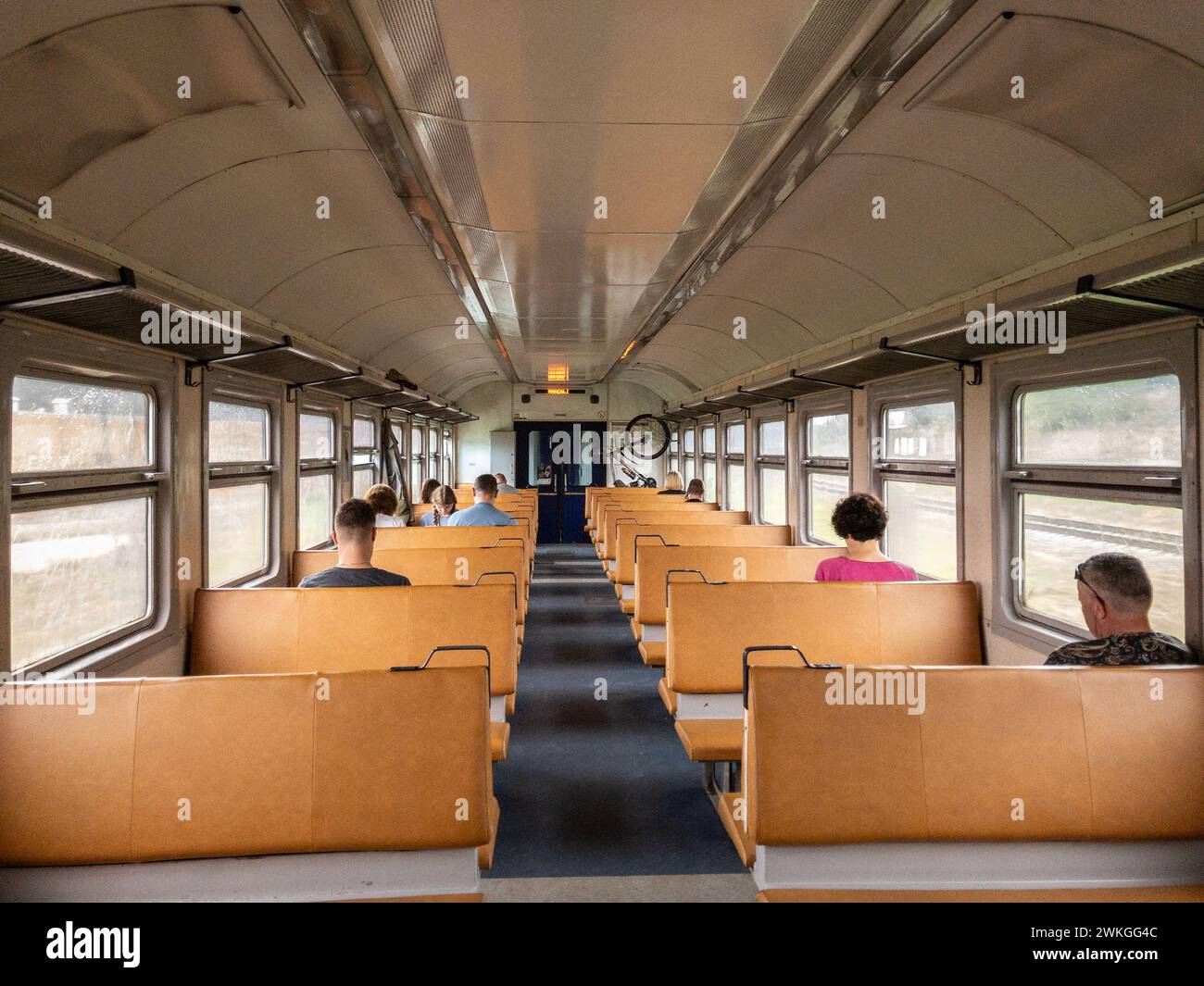 Picture of a typical seat from an old European train,, en route in Riga ...