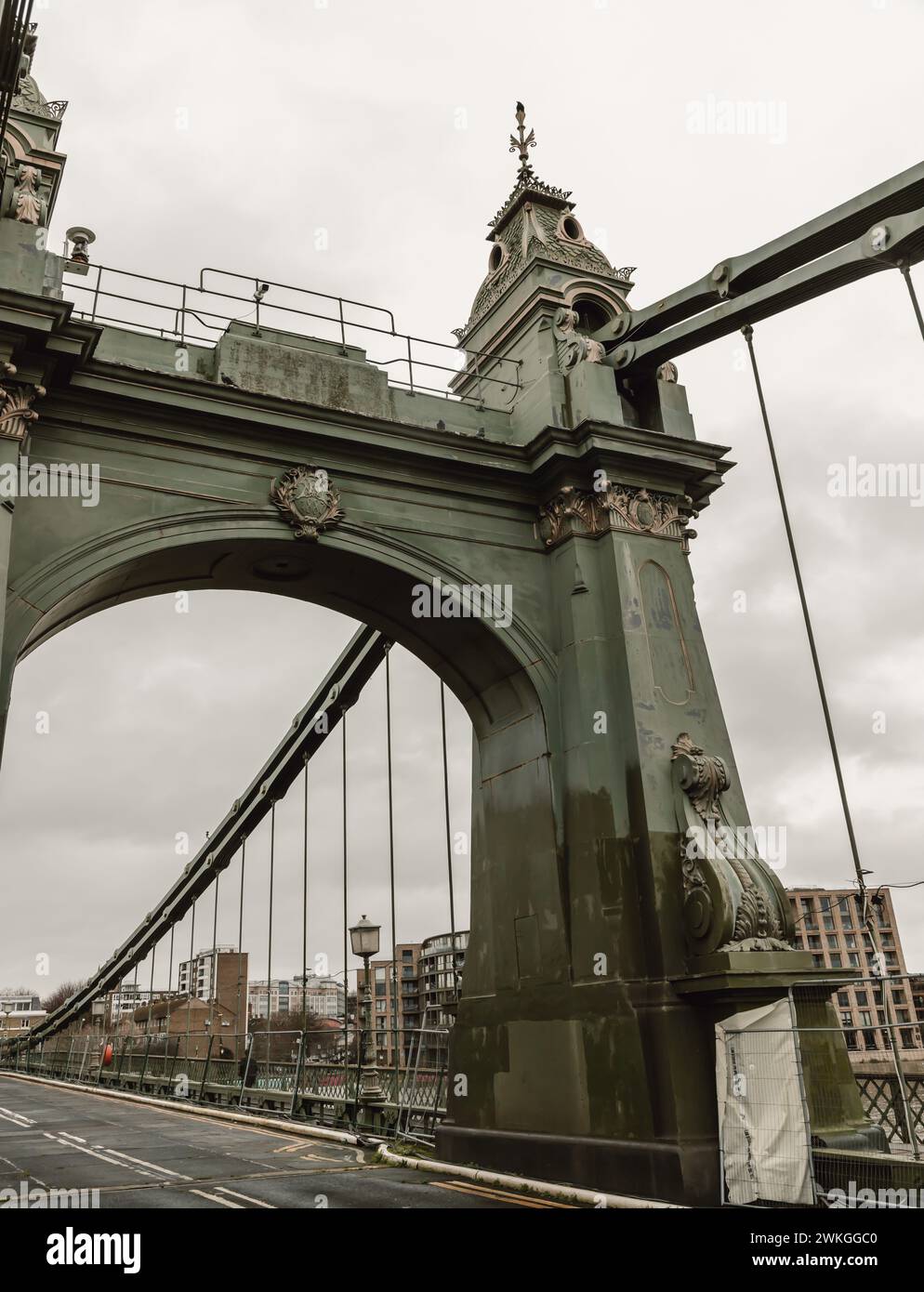 London, UK - Dec 25, 2023 - Design Architecture of Hammersmith Bridge ...