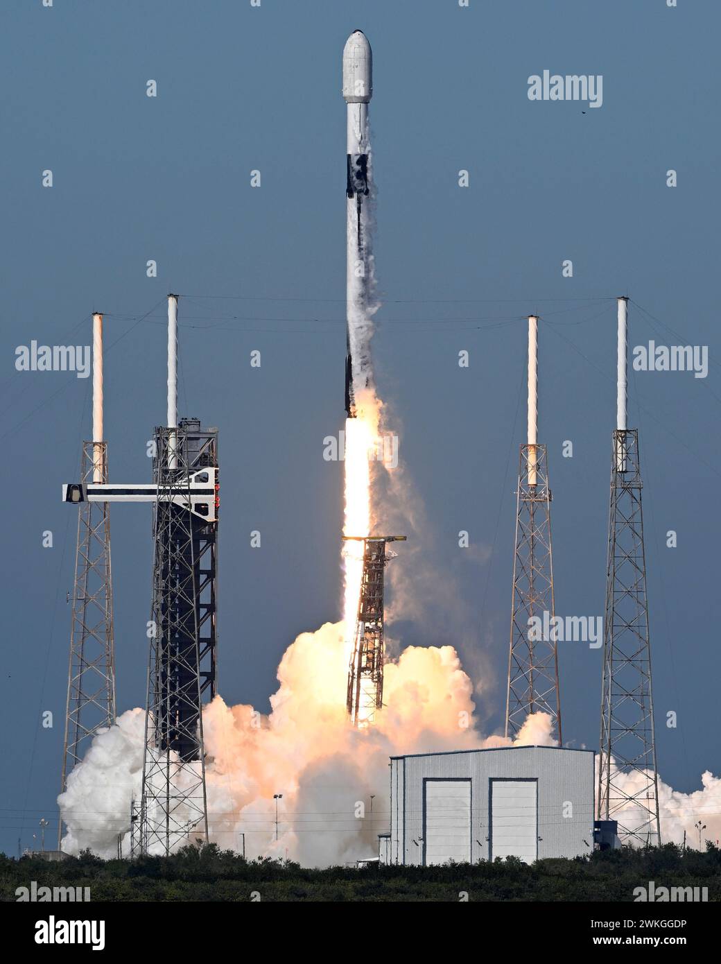 A SpaceX Falcon 9 rocket launches a commercial Communications Satellite ...