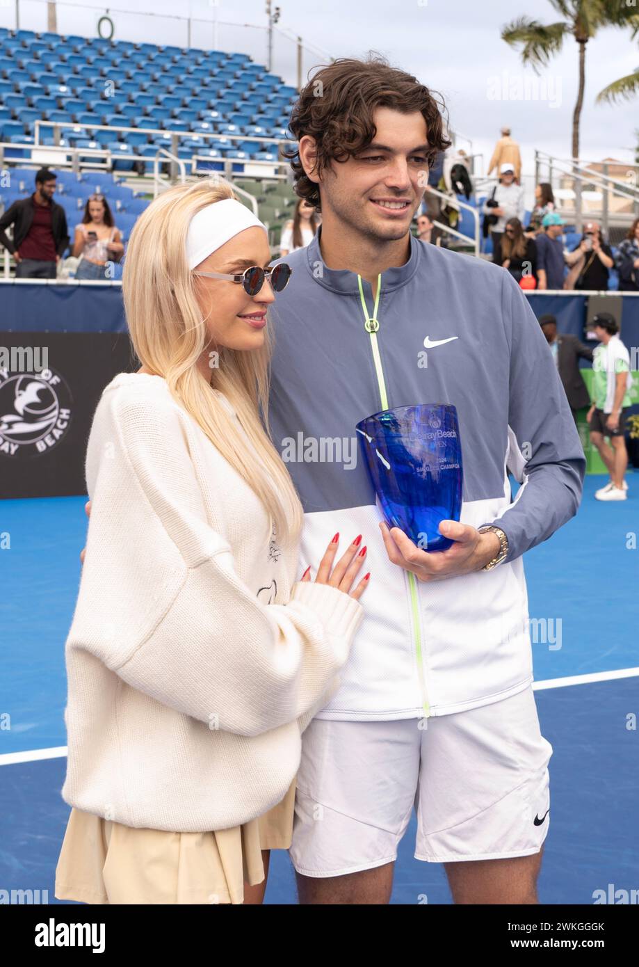 Delray Beach, FL, USA. 19th Feb, 2024. Morgan Riddle poses with Taylor ...