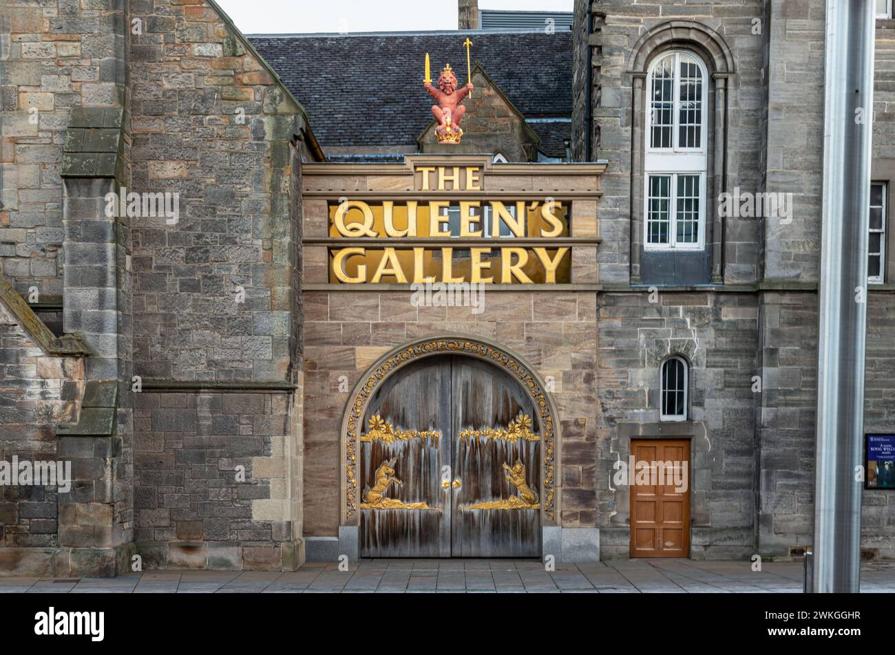 Edinburgh, Scotland - Jan 17, 2024 - Entrance to The Queen's Gallery in ...