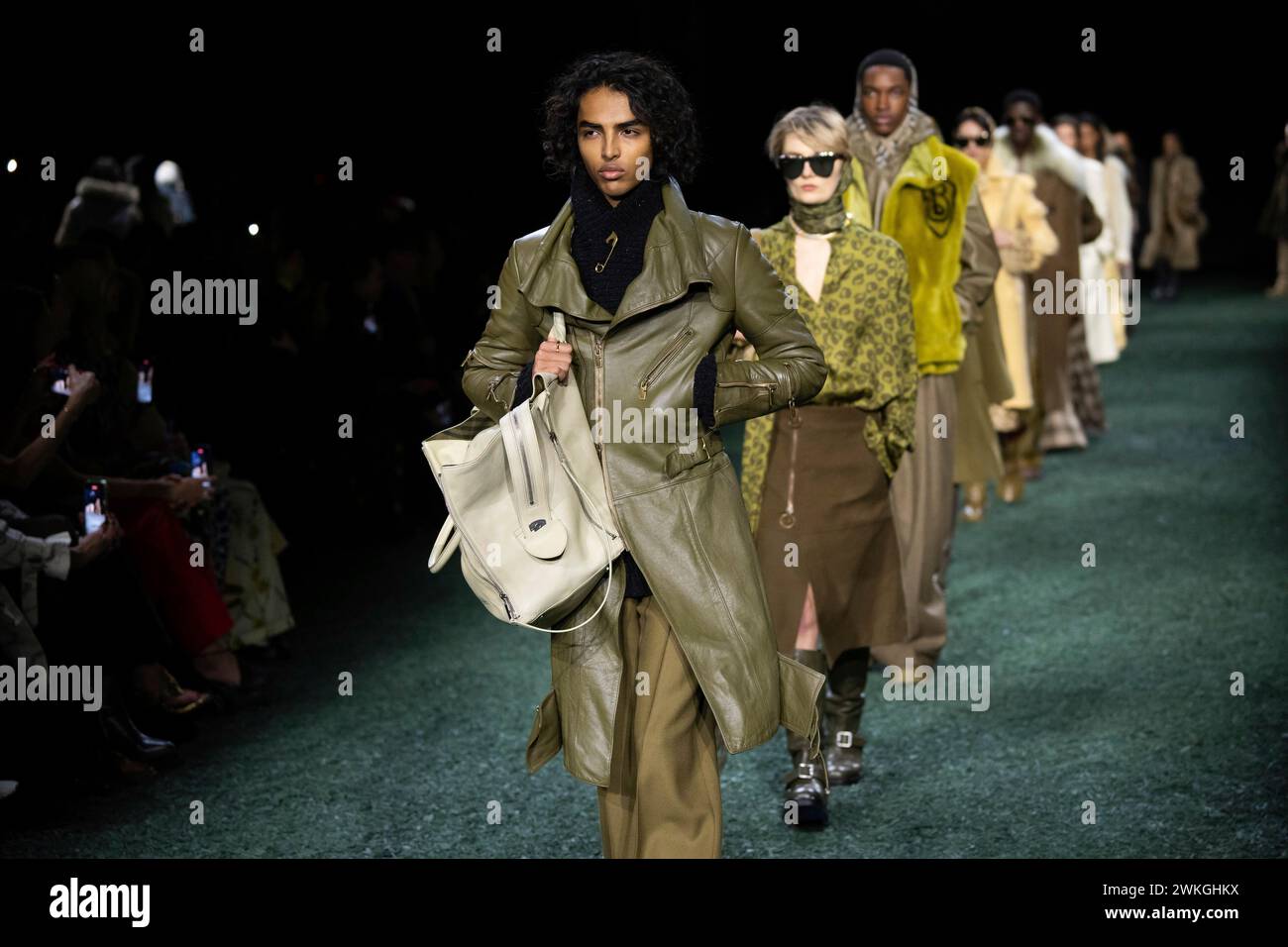 A model wears a creation for the Burberry Winter 2024 fashion show on ...