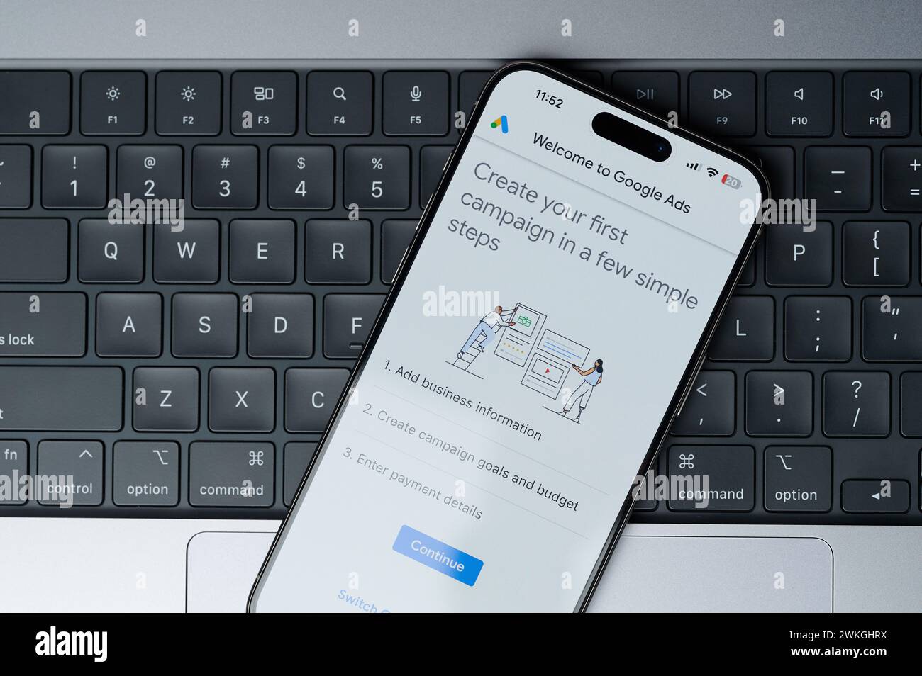 New York, USA - February 20, 2024: Creating new campaign in google ads ...