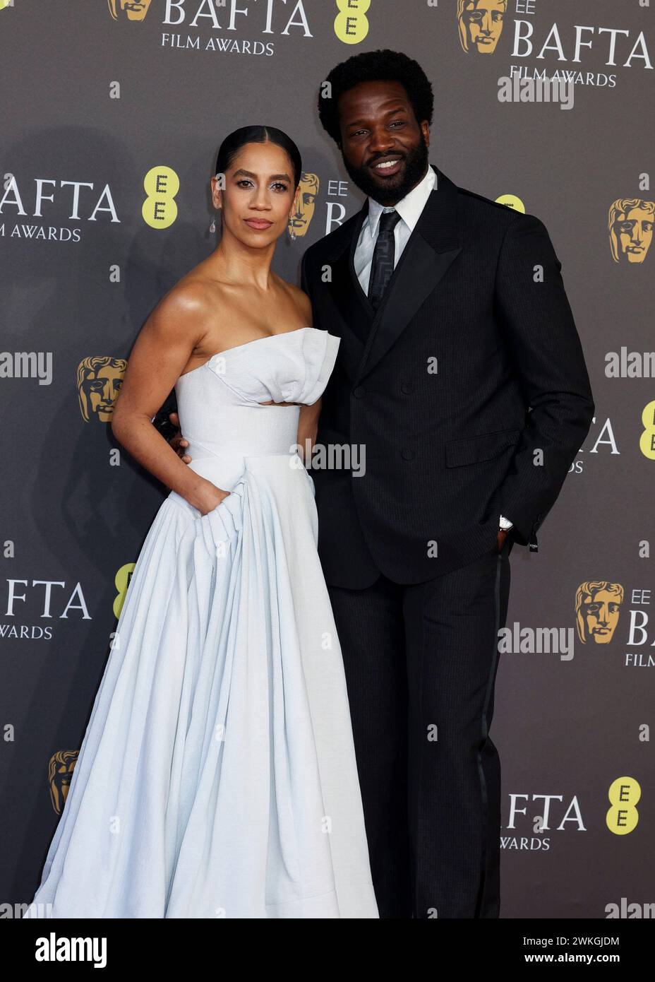 London, UK. 18th Feb, 2024. Dominique Tipper and Sope Dirisu attend the ...