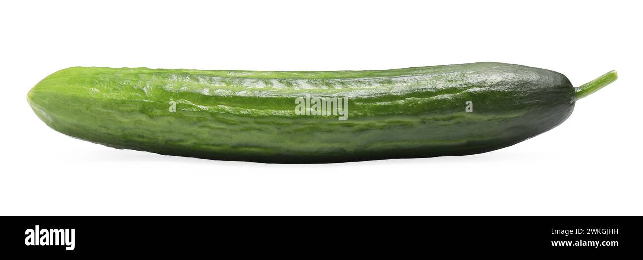 One long fresh cucumber isolated on white Stock Photo - Alamy