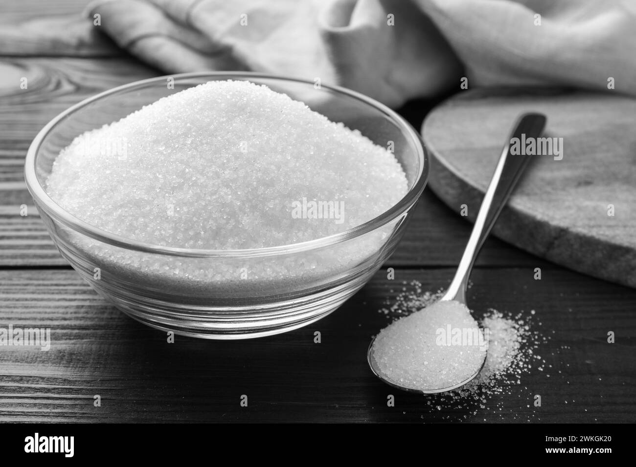 Table, sugar, bowl, spoon Black and White Stock Photos & Images - Alamy