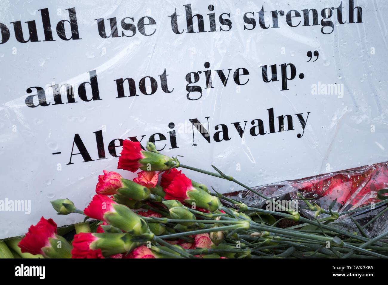 Seattle, USA. 20th Feb 2024. Memorial at the Seattle Center Peace Pole ...