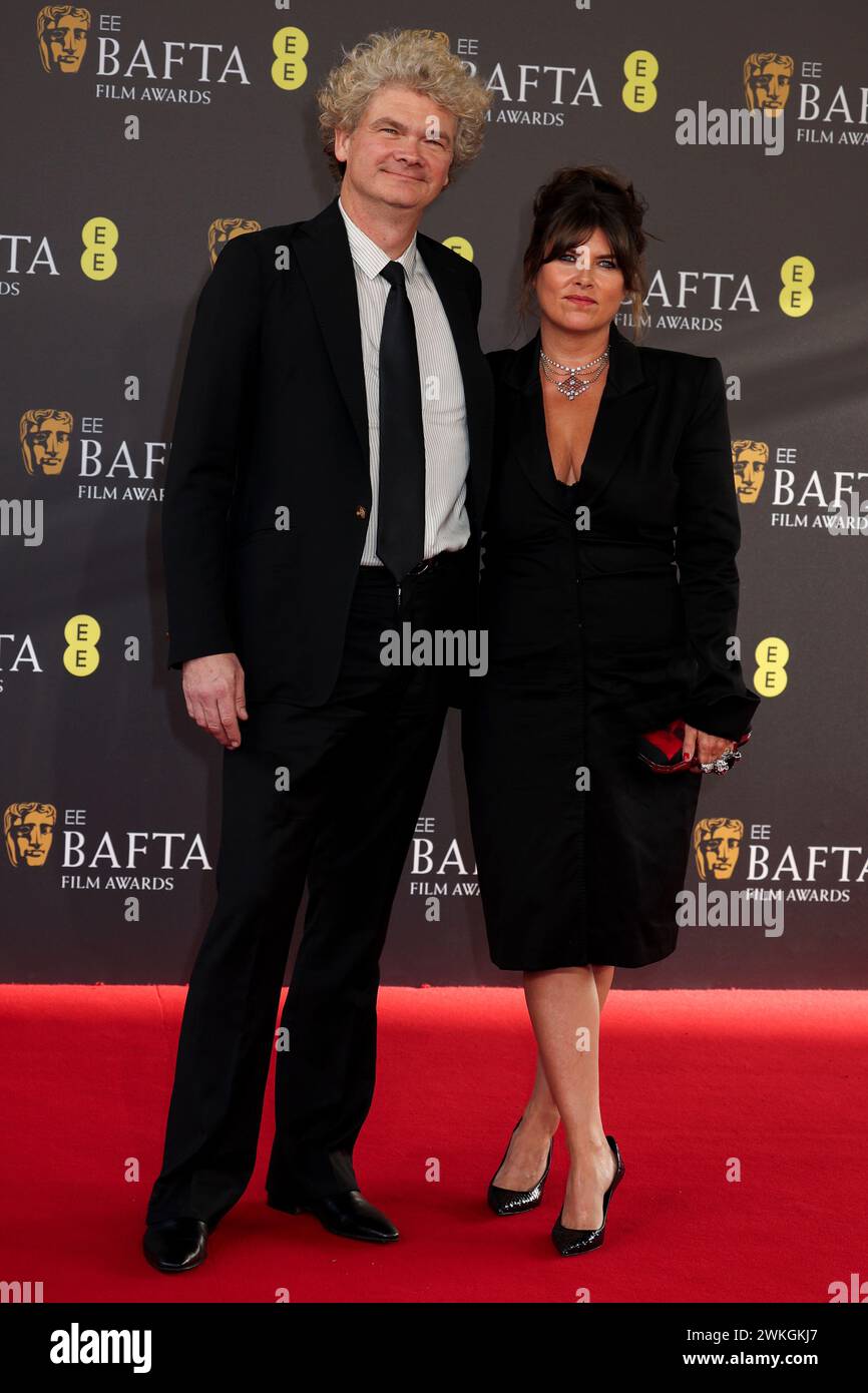 London, UK. 18th Feb, 2024. Simon Farnaby and Claire Keelan attend the ...