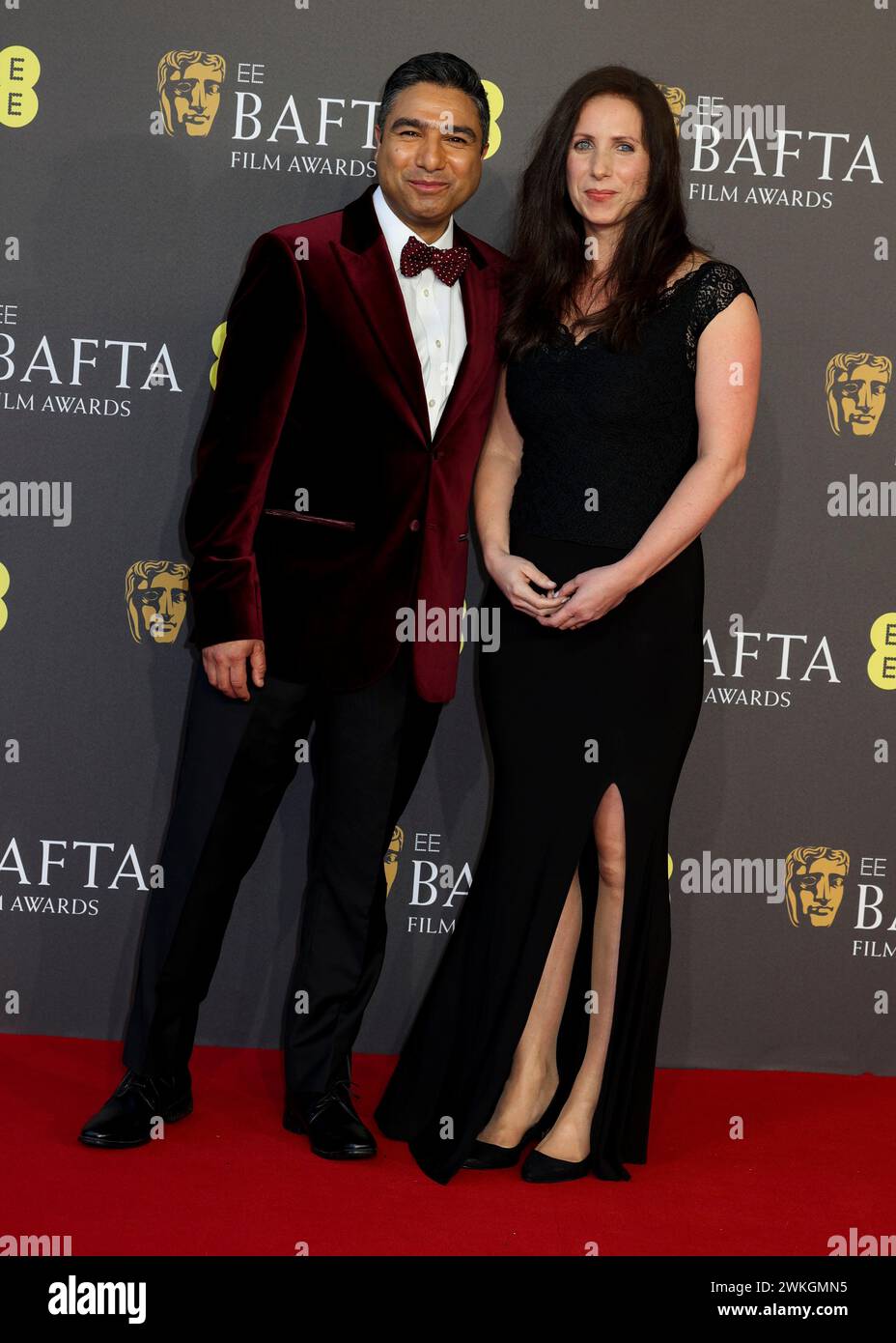 London, UK. 18th Feb, 2024. Nick Mohammed and Becka Mohammed attend the ...