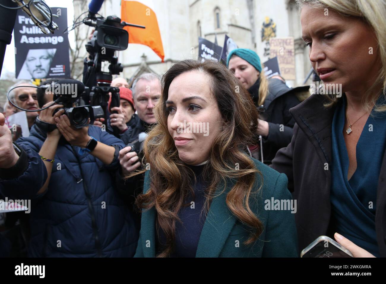London, UK. 21st Feb, 2024. Julian Assange's wife Stella Assange is ...