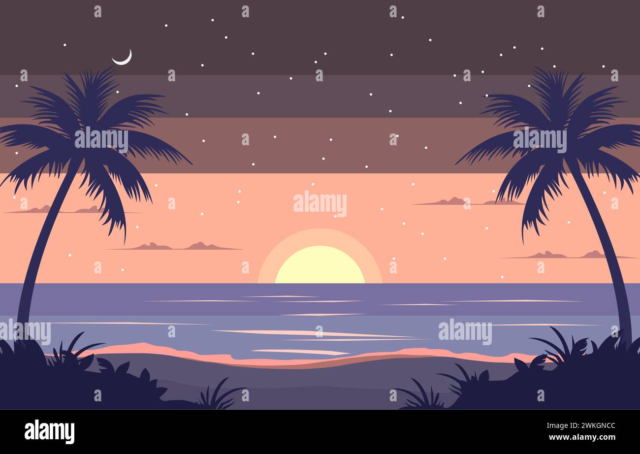 Tranquil night view Stock Vector Images - Alamy