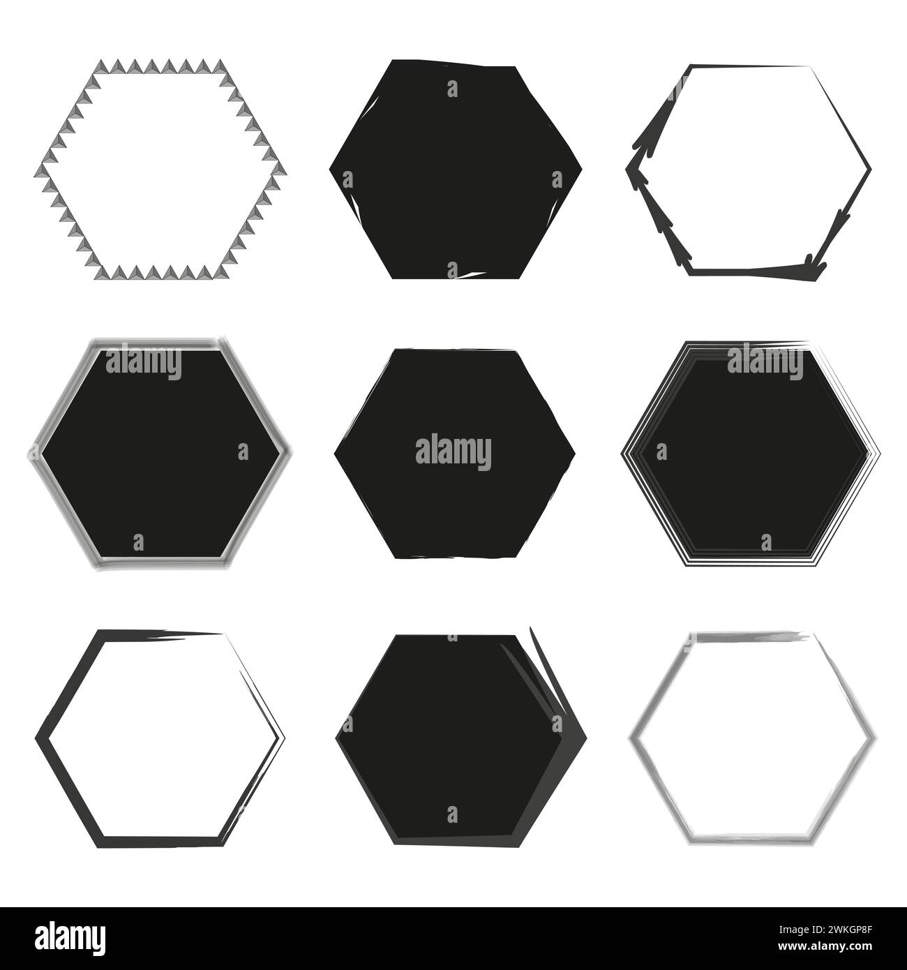 Collection of hexagonal shapes, perfect for modern design applications ...