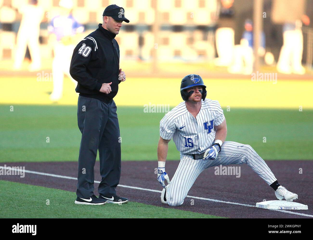 LEXINGTON, KY - FEBRUARY 20: Kentucky outfielder Nolan McCarthy (19) in ...