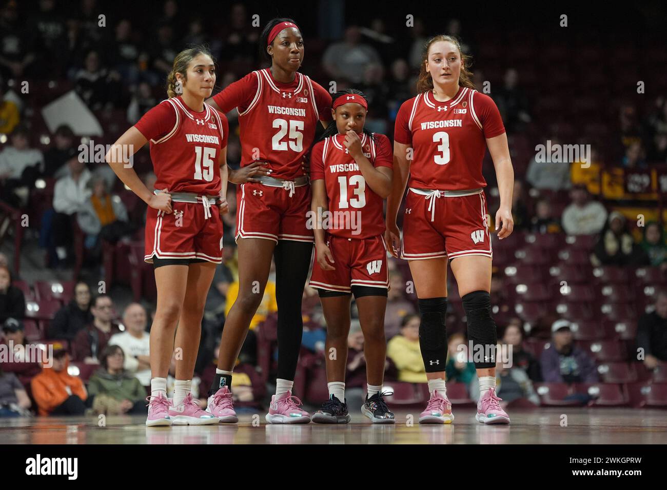 Wisconsin guard Sania Copeland (15), forward Serah Williams (25), guard ...
