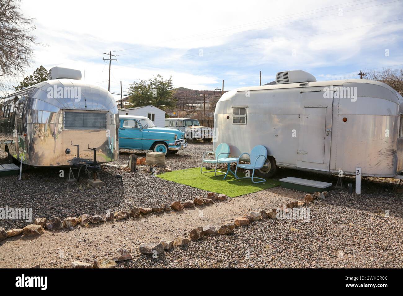 Vintage trailers at the Shady Dell in Bisbee, Arizona Stock Photo - Alamy