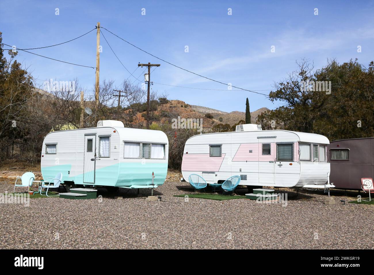 Vintage trailers at the Shady Dell in Bisbee, Arizona Stock Photo - Alamy