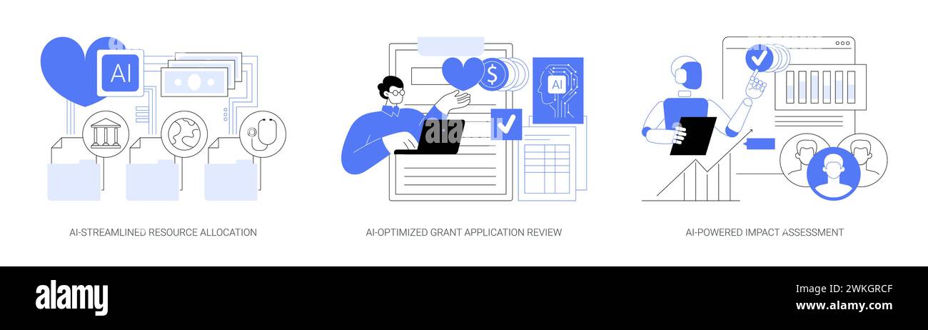 AI in Nonprofit and Social Impact abstract concept vector illustrations ...