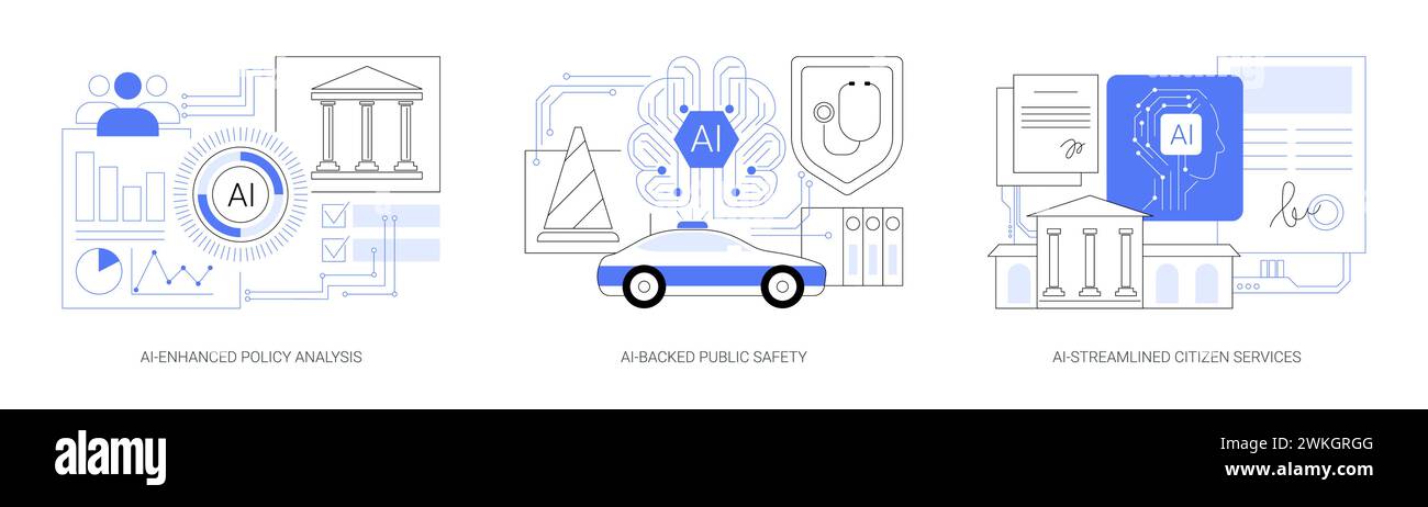 AI in Government and Public Services abstract concept vector ...