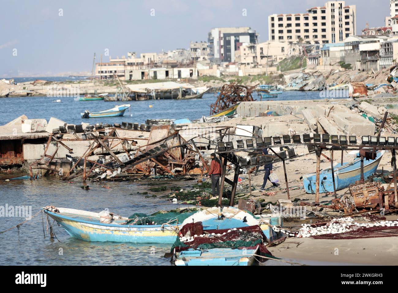 Gaza. 20th Feb, 2024. This photo taken on Feb. 20, 2024 shows a damaged ...