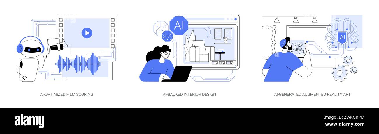 AI-Generated Art abstract concept vector illustrations Stock Vector ...