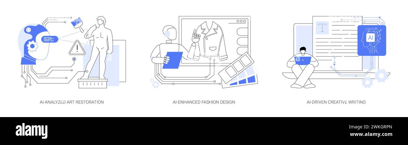 Art and Creativity with AI tools abstract concept vector illustrations ...