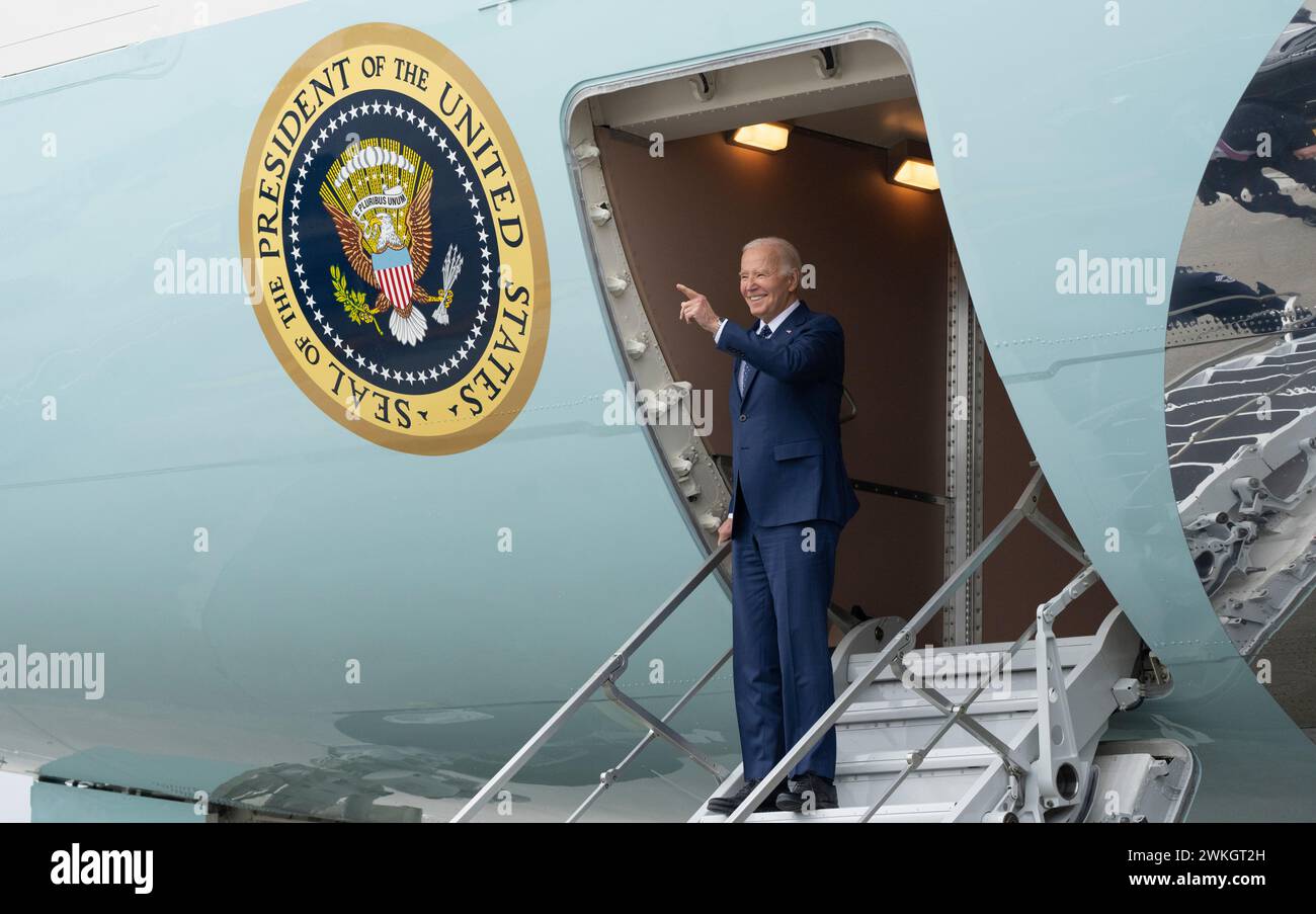 President Joe Biden arrives at Los Angeles International Airport ...