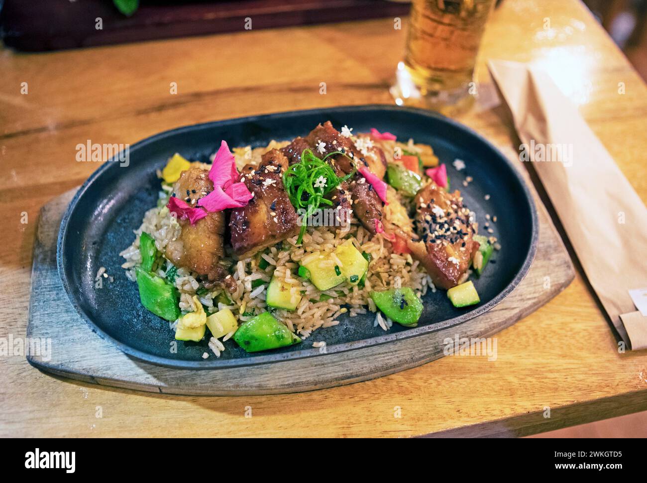 Traditional dish, roasted pork loin, Peru Stock Photo - Alamy