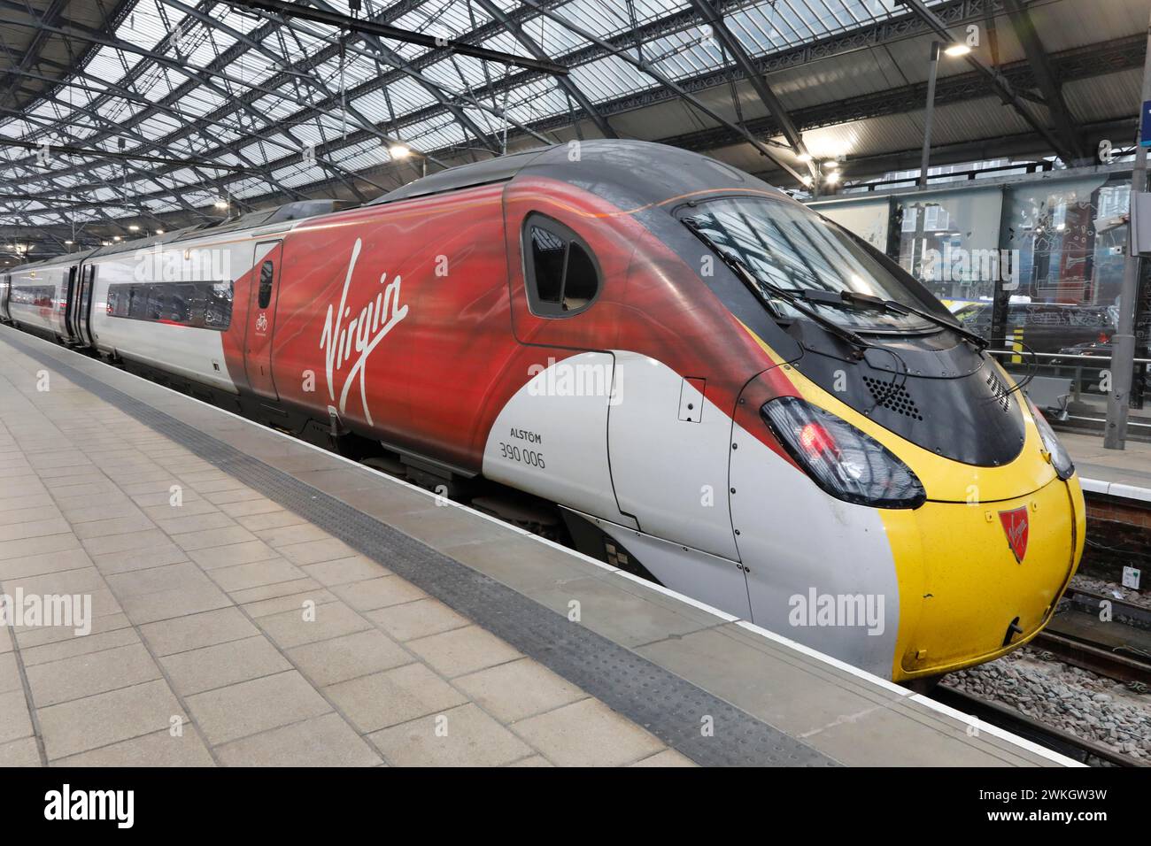 A Virgin Train at Liverpool station. The vehicles of the British Class ...