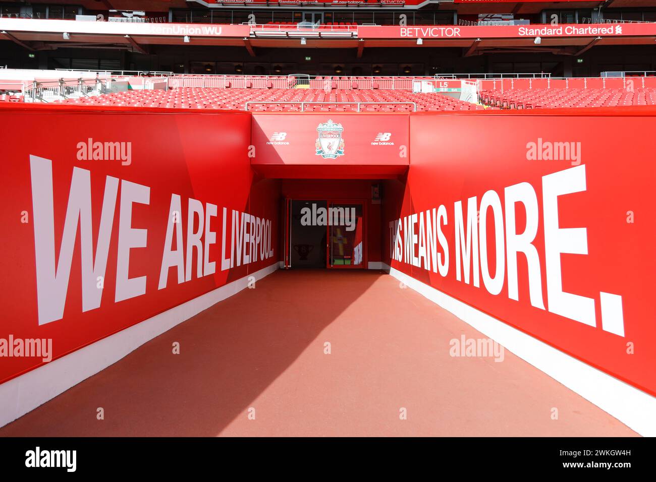 Path to the pitch with the slogan We are Liverpool, Anfield Stadium of ...