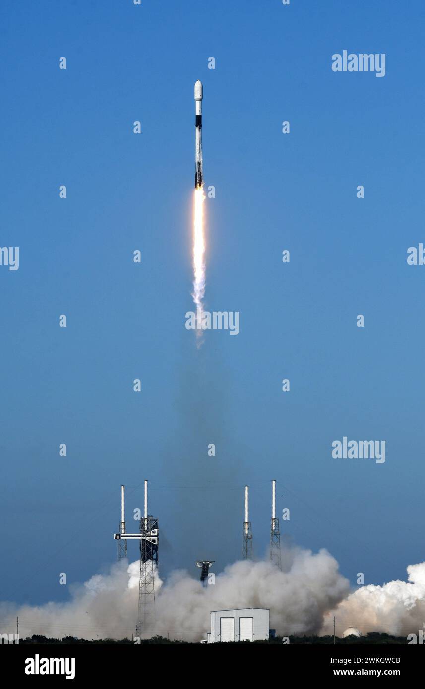 Cape Canaveral, United States. 20th Feb, 2024. A SpaceX Falcon 9 rocket ...