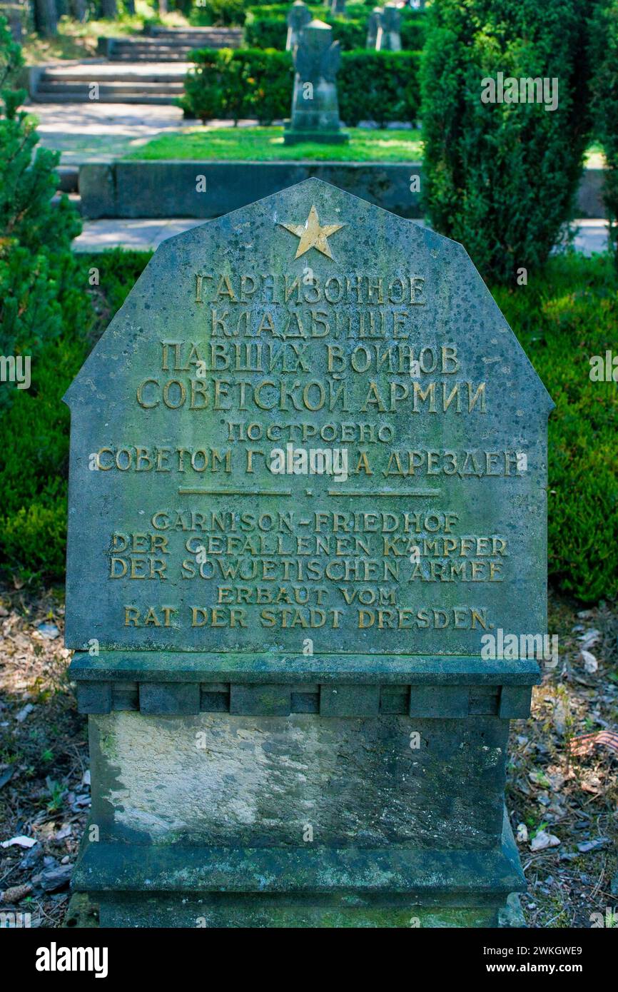 The Soviet Garrison Cemetery in Dresden consists of a Red Army war ...